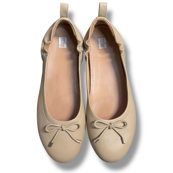 Fitflop | Shoes | Fitflop Ballet Flats With Bow Beige Shoes Womens Size ...